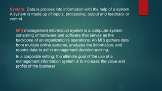 Management information system presentation | PPT