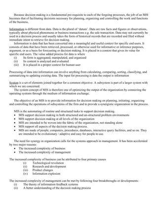 Management Information Systems | DOC