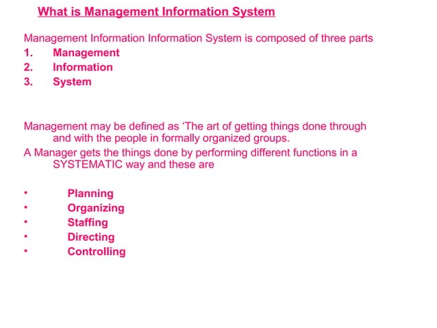 Management information systems | PPT | IT and Internet Support | Internet