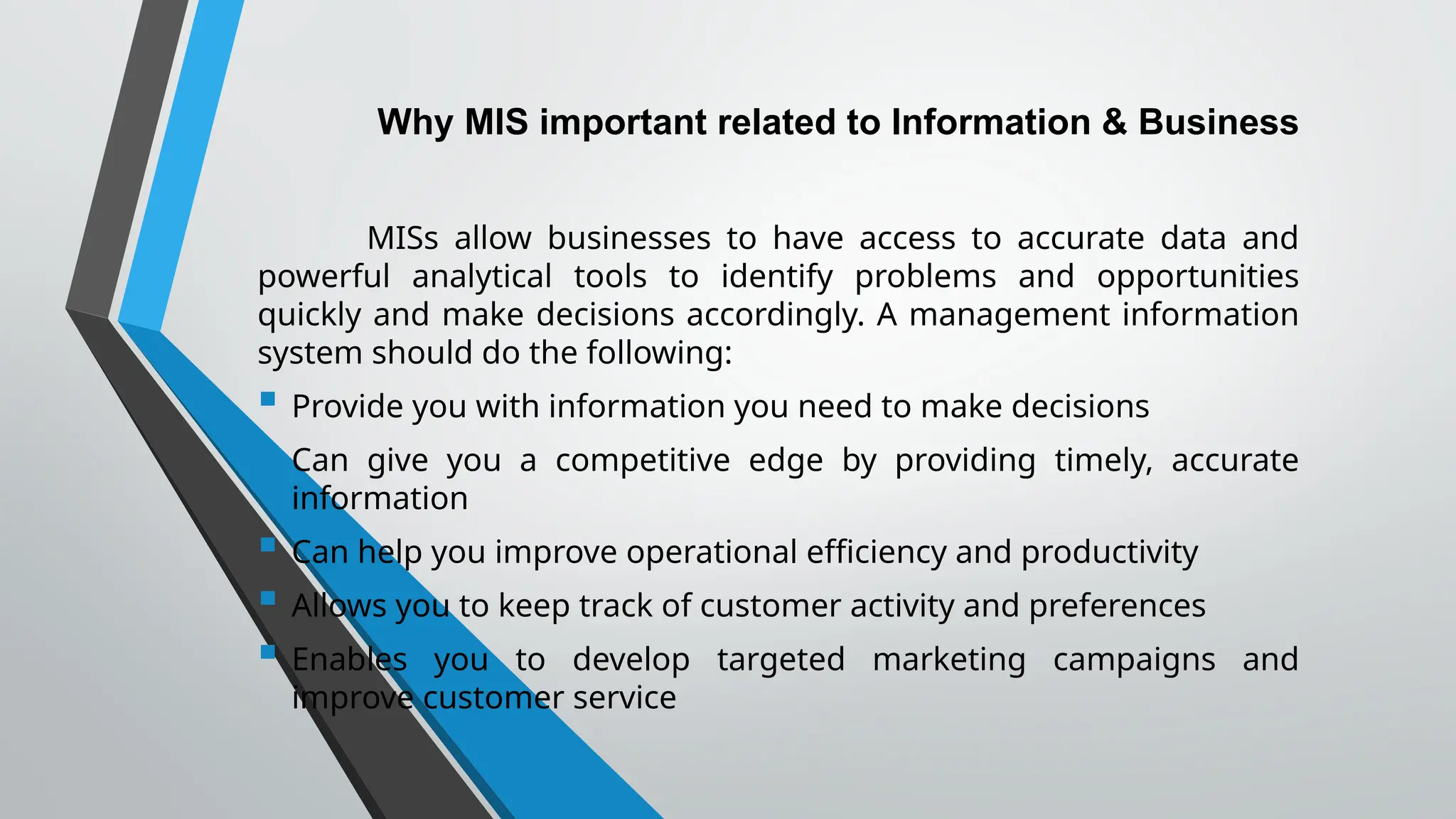 MANAGEMENT INFORMATION SYSTEM - COURSE OUTLINE | PPT