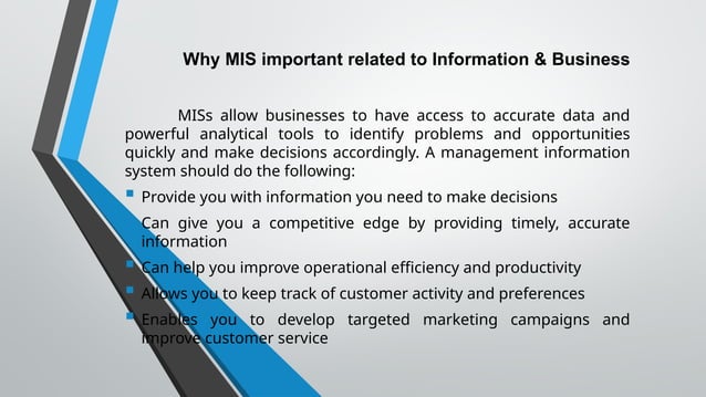 MANAGEMENT INFORMATION SYSTEM - COURSE OUTLINE | PPT