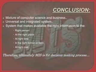 Management information sysytem{MIS} | PPTX