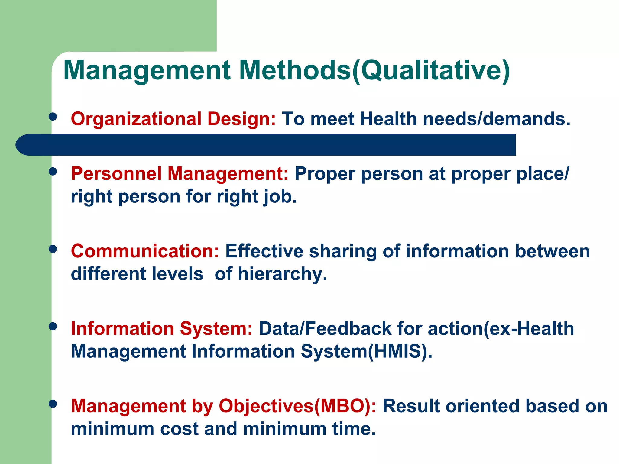Management in Health | PPT