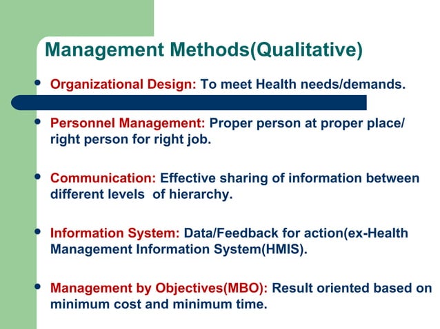 Management in Health | PPT | Healthcare Industry | Industries