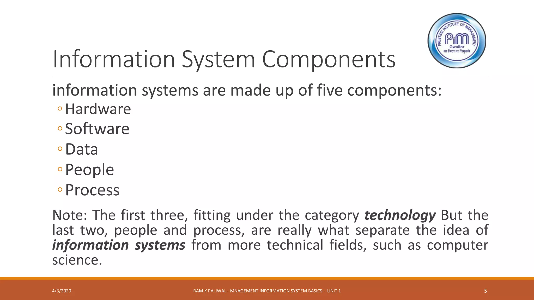 Management inofrmation system basics by ram k paliwal | PPT