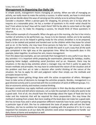Management in our daily life | DOCX