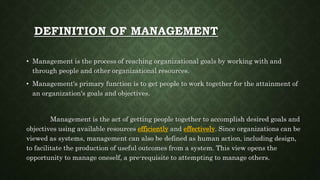 Management in the business enterprise | PPTX