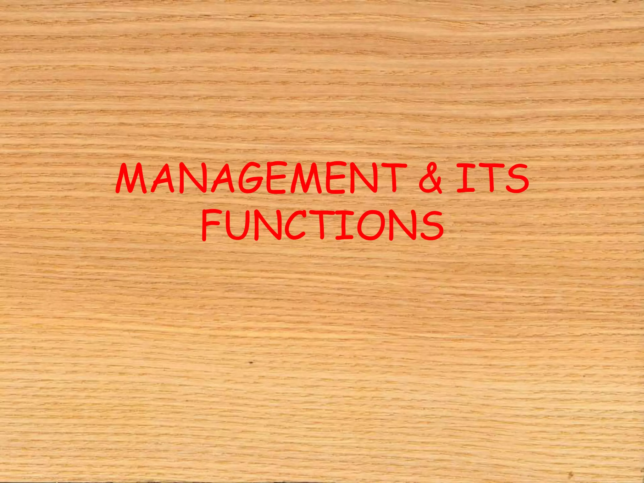 Management & its functions | PPT
