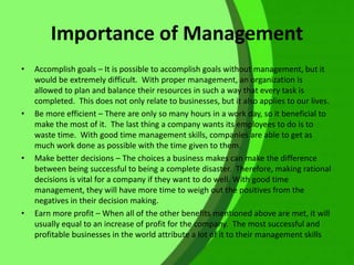 Management & its functions | PPT | Free Download
