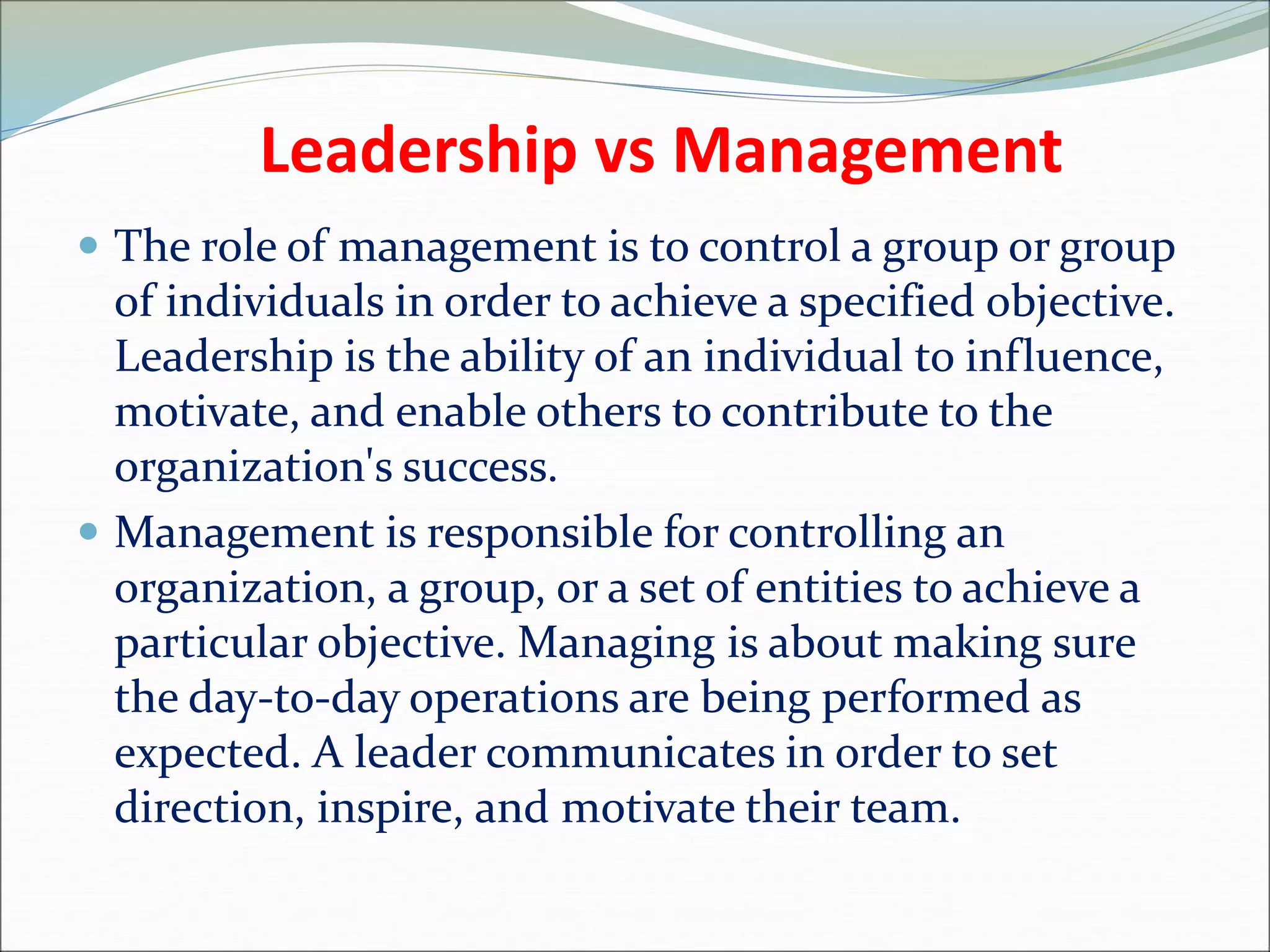 Management & Leadership | PPT