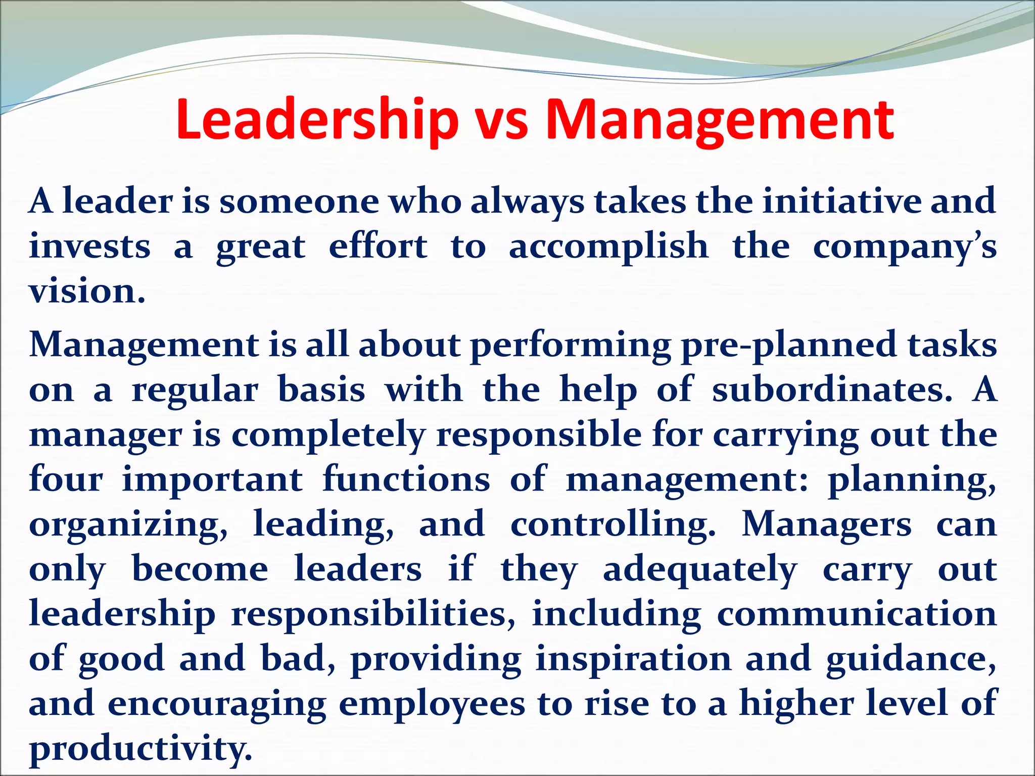 Management & Leadership | PPT