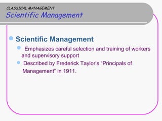 Management learning classical approaches | PPT
