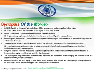 Management lessons learned from the movie gandhi(1982) | PPT