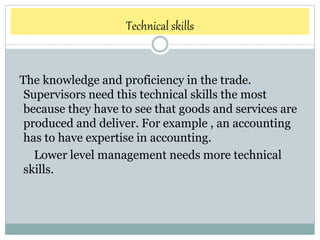 Management level and skills | PPTX