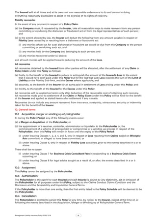 Vero Management liability policy wording | PDF