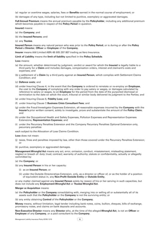Vero Management liability policy wording | PDF