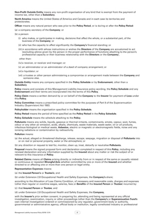 Vero Management liability policy wording | PDF