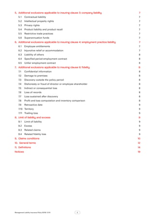 Vero Management liability policy wording | PDF