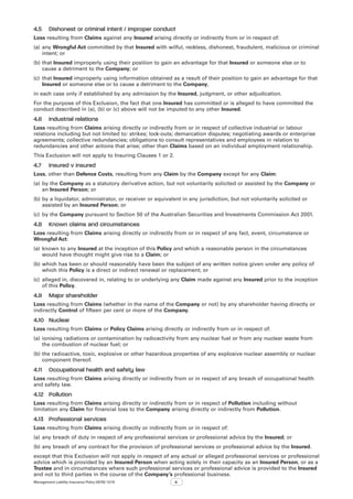 Vero Management liability policy wording | PDF