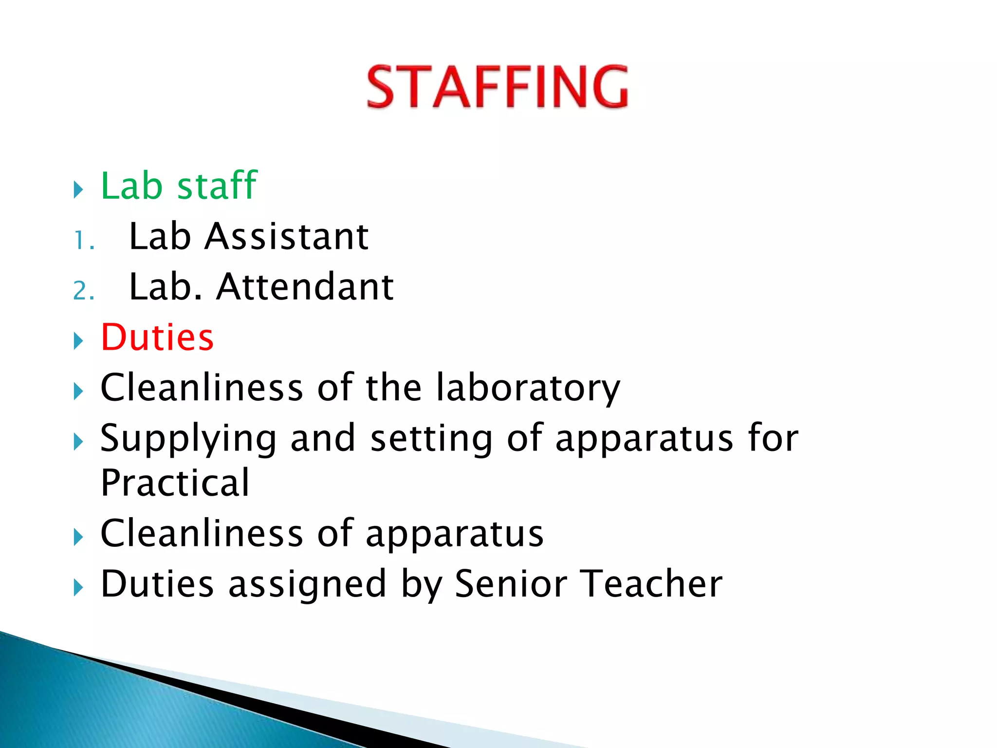 Management , maintenance and inspection of science laboratory | PPTX