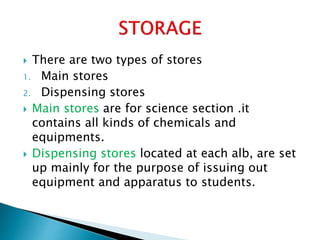 Management , maintenance and inspection of science laboratory | PPTX