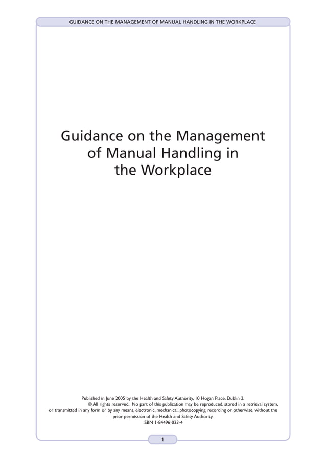 Management_Manual_Handling .pdf | Physical Therapy | Wellness