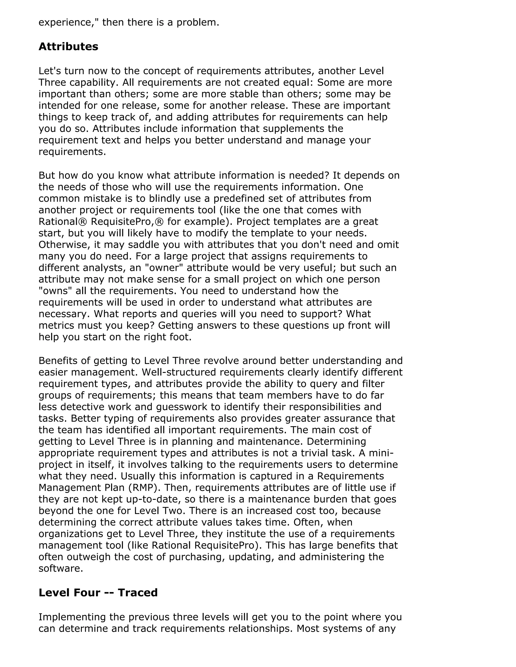 The Five Levels of Requirements Management Maturity | PDF