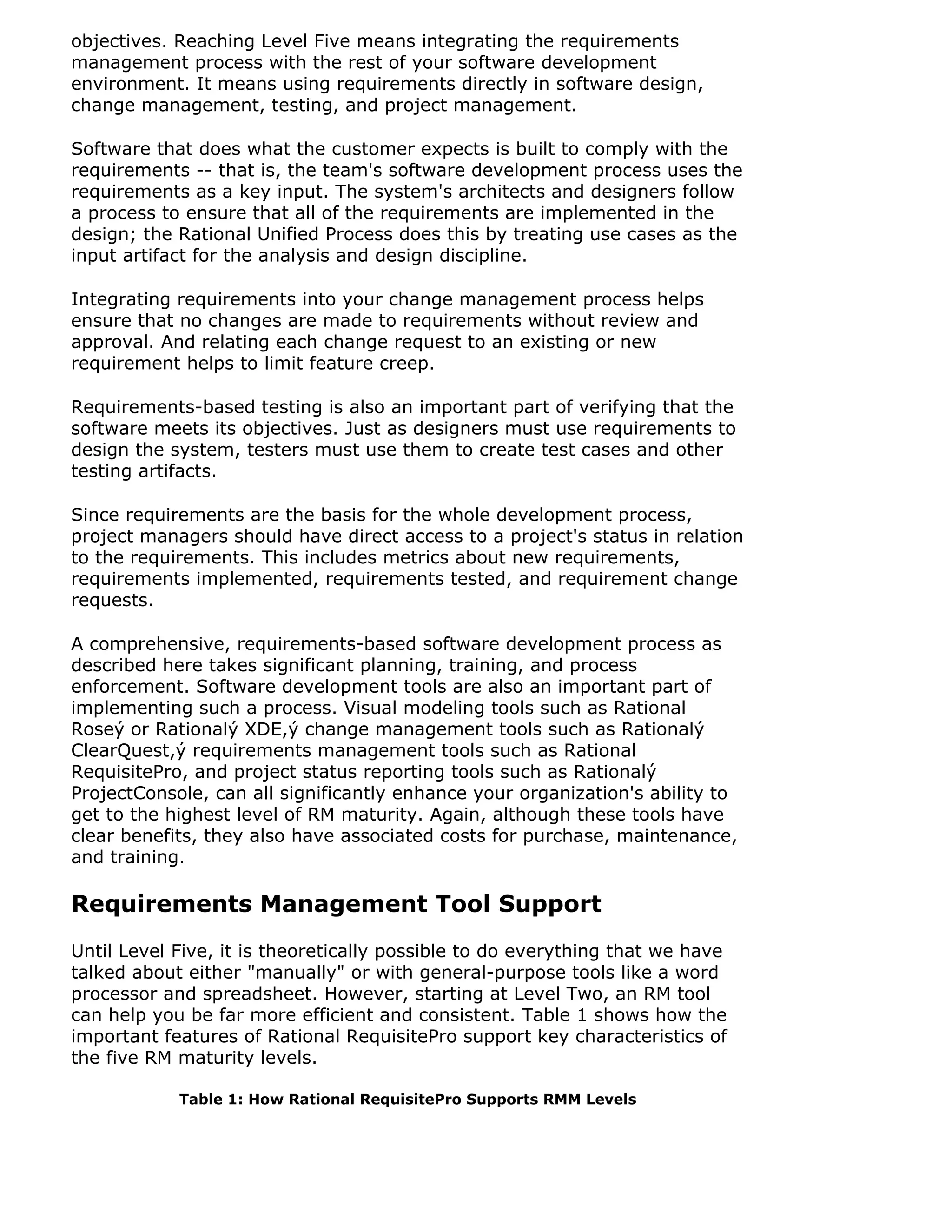 The Five Levels of Requirements Management Maturity | PDF