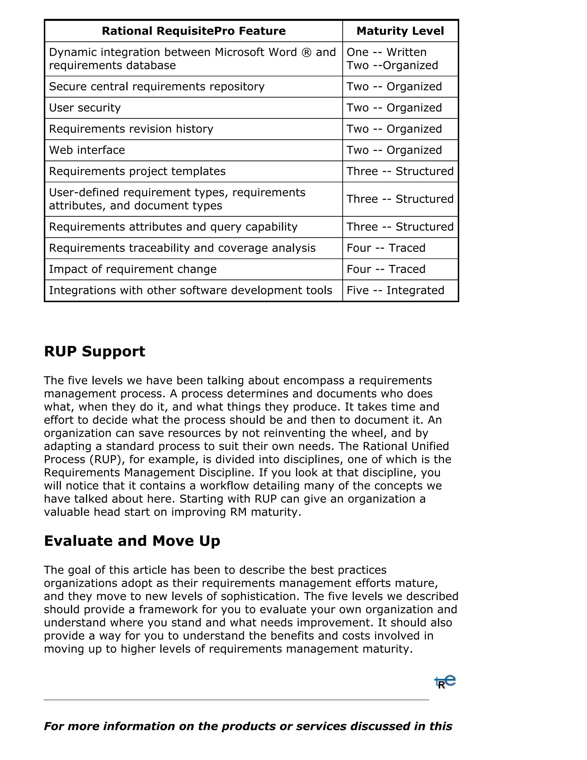 The Five Levels of Requirements Management Maturity | PDF