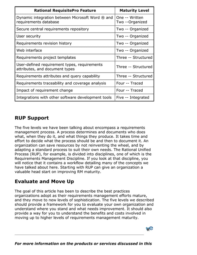 The Five Levels of Requirements Management Maturity | PDF