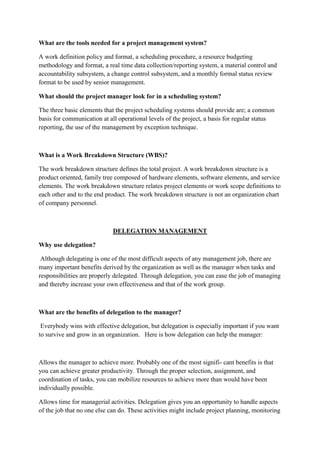 Management notes | PDF