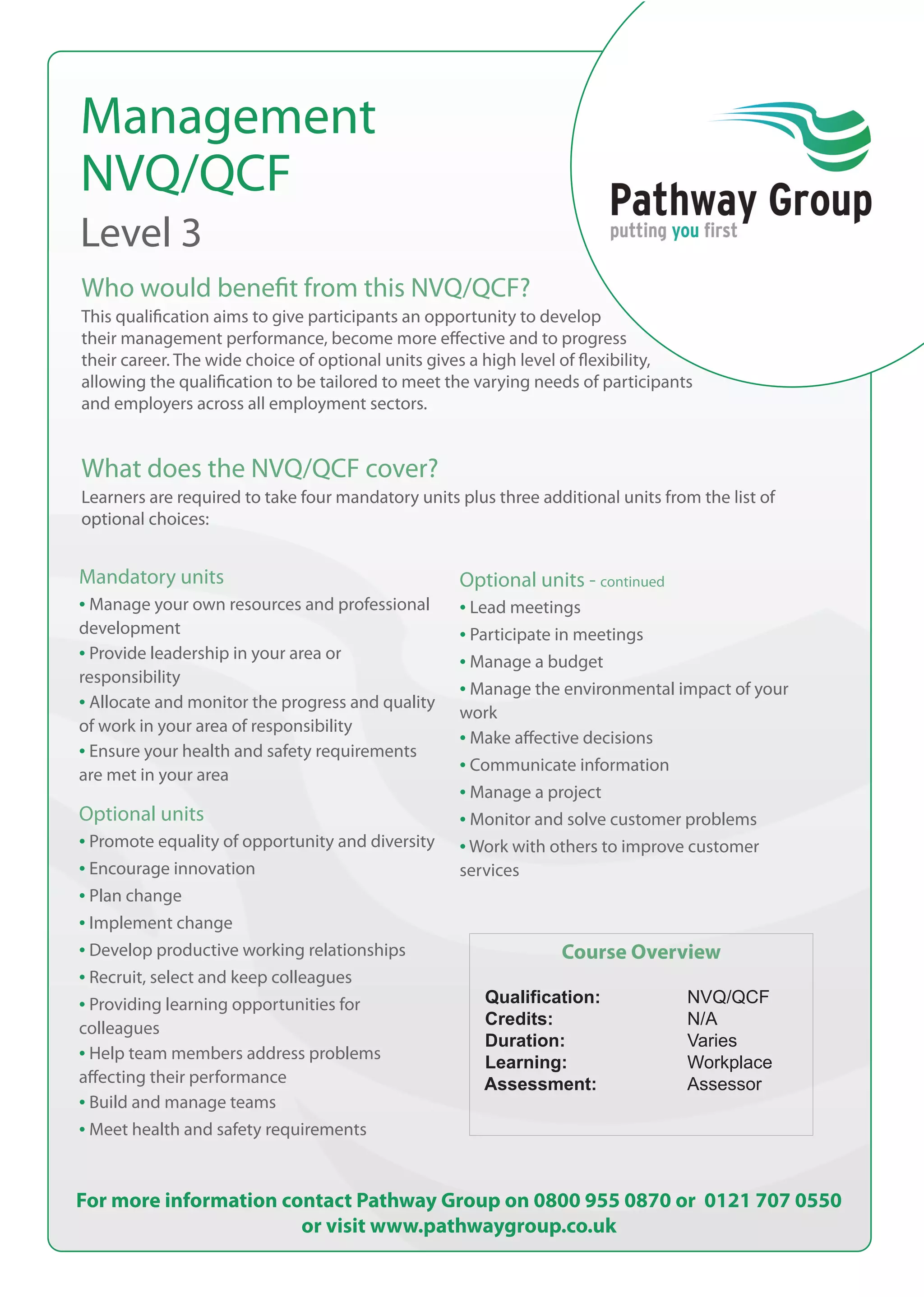Management Nvq Level 3 | PDF