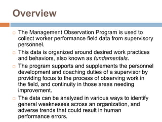 Management Observation Program | PPTX | Resume Writing and Advice | Job ...