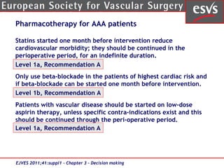 Management of aaa clinical practice guidelines of the esvs | PPT