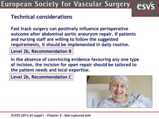 Management of aaa clinical practice guidelines of the esvs | PPT