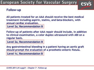 Management of aaa clinical practice guidelines of the esvs | PPT