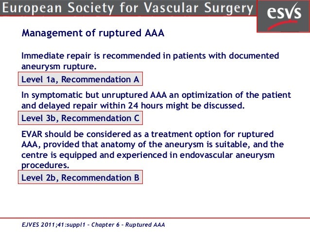 Management of aaa clinical practice guidelines of the esvs