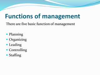 Management of a company | PPTX