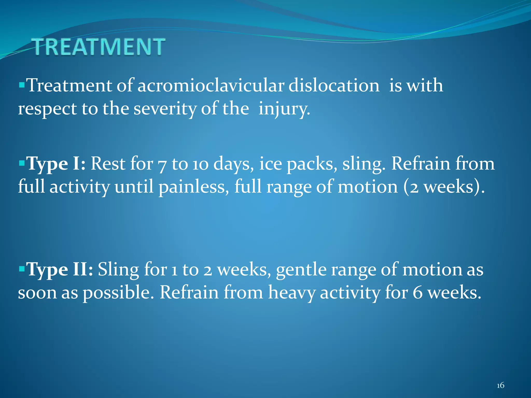 Management of acromioclavicular joint dislocations | PPTX