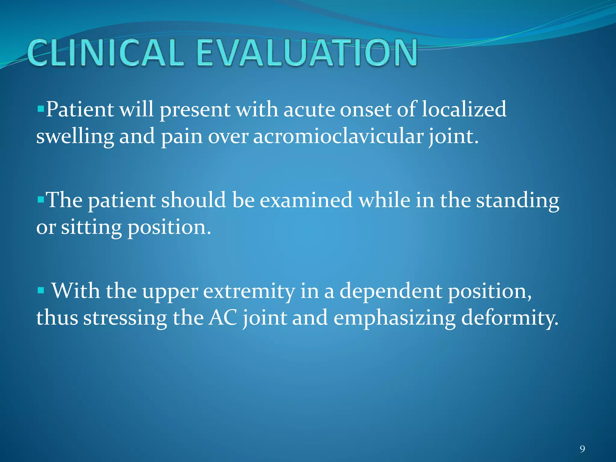 Management of acromioclavicular joint dislocations | PPTX
