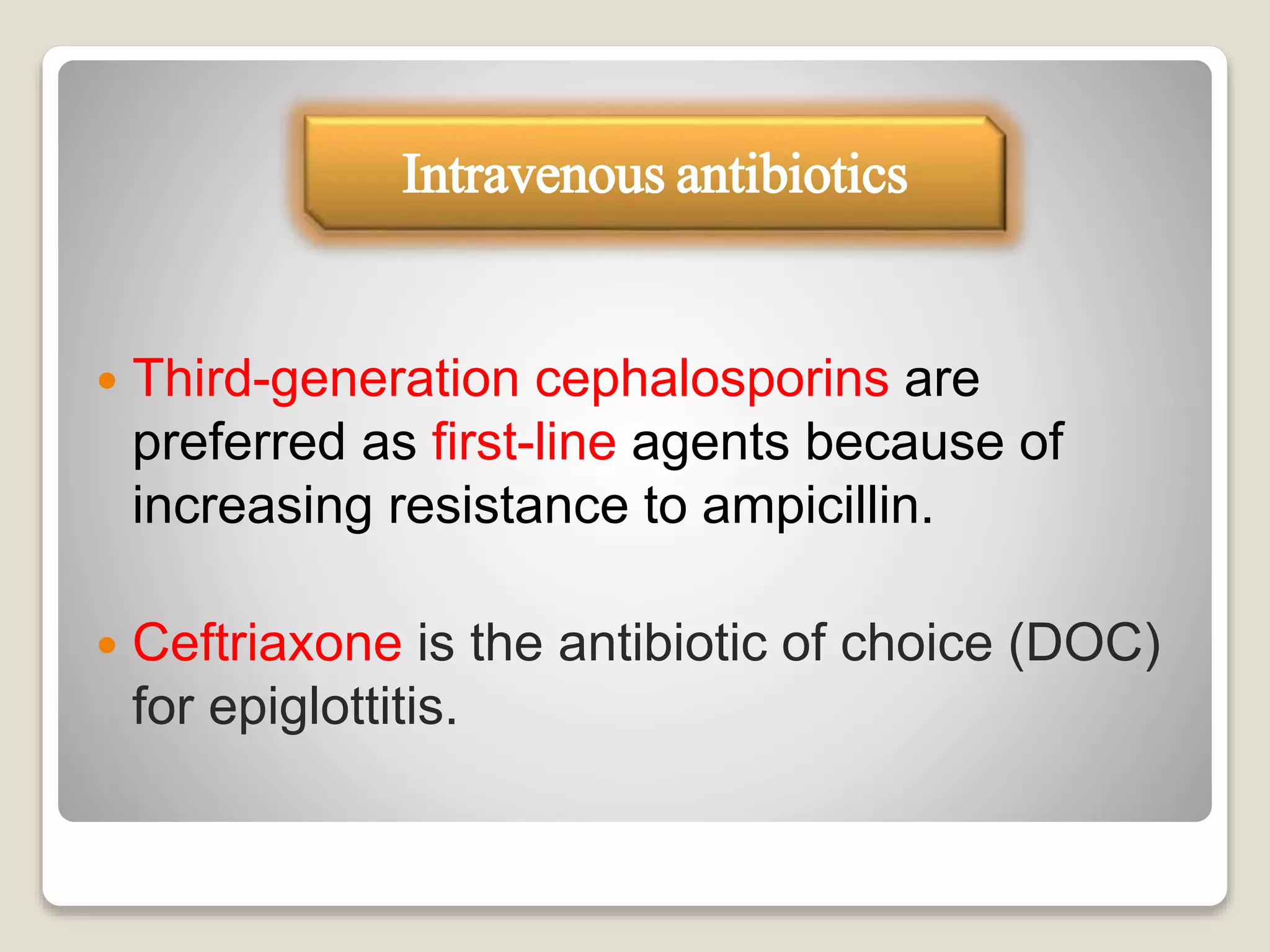 Management of acute epiglottitis | PPTX