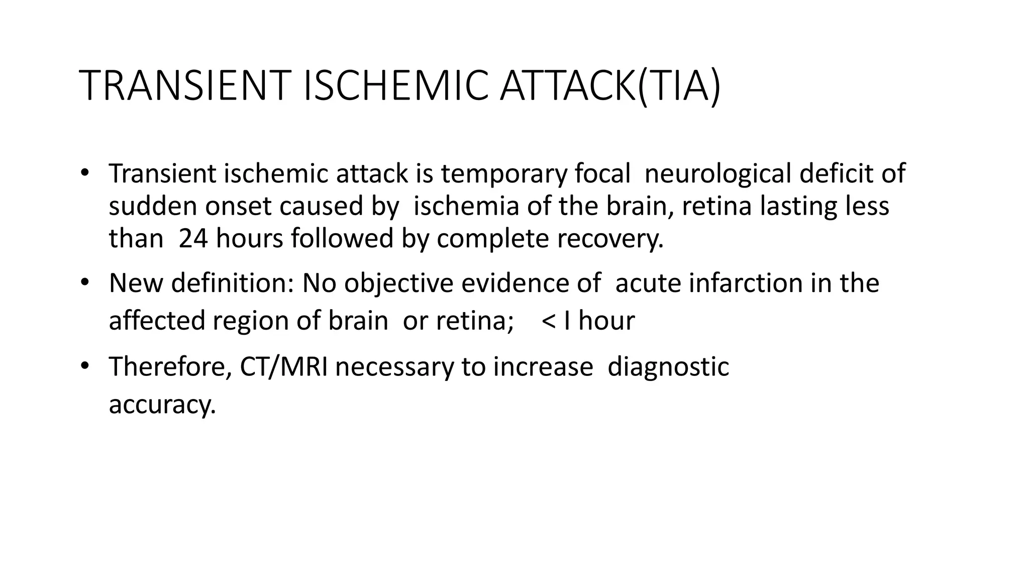 Management of acute ischemic stroke including tia [autosaved] | PPTX