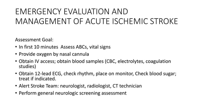 Management of acute ischemic stroke including tia [autosaved] | PPTX