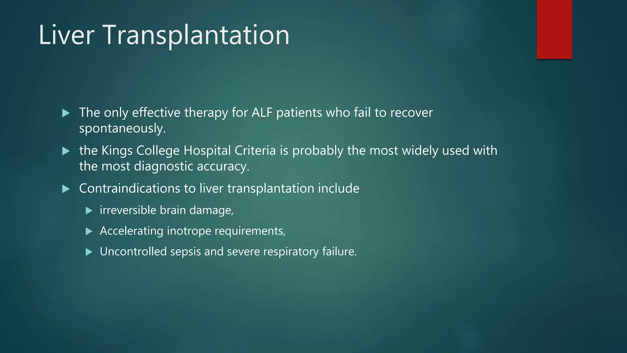 Management of acute liver failure in critical care | PPTX