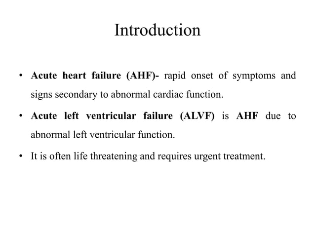 Management of acute lvf | PPTX | Heart and Cardiovascular Diseases ...