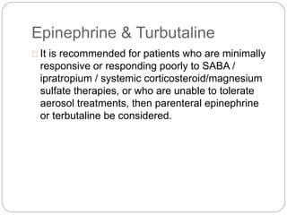 Evidence based Management of acute severe asthma | PPTX