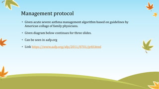 Management of acute severe asthma | PPTX