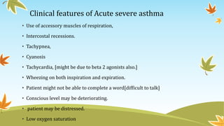 Management of acute severe asthma | PPTX