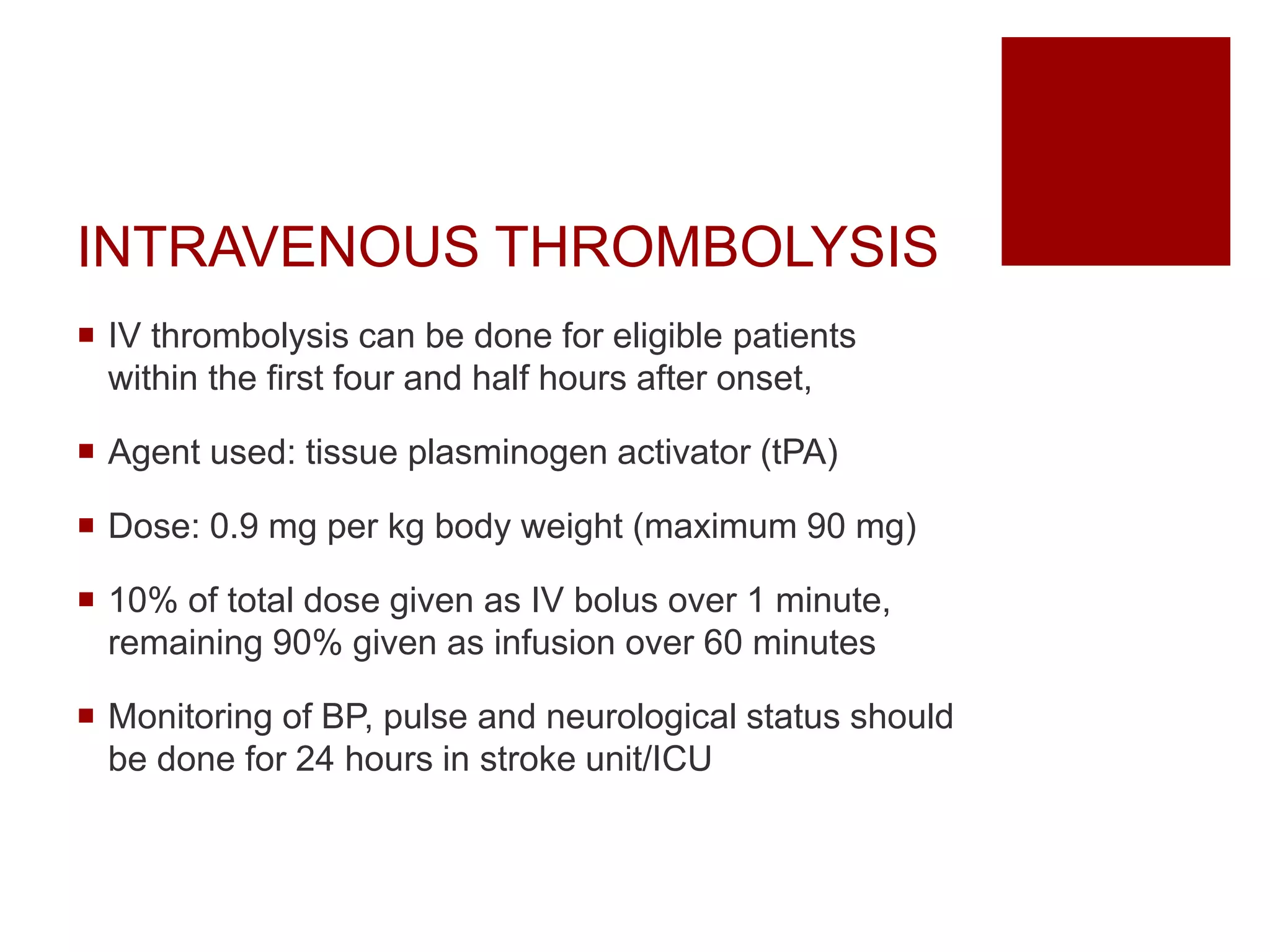 MANAGEMENT OF ACUTE STROKE | PPTX | First Aid | Injuries