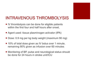 MANAGEMENT OF ACUTE STROKE | PPTX | First Aid | Injuries
